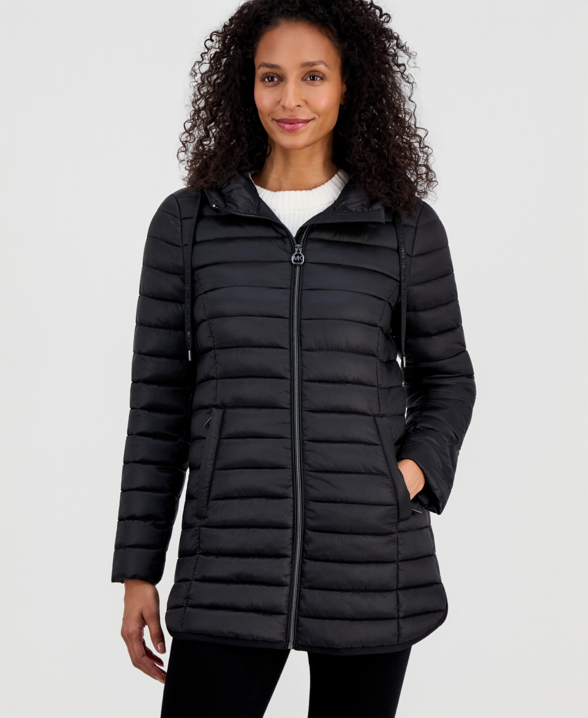 Click here for Womens Packable Hooded Puffer Coat - Black prices