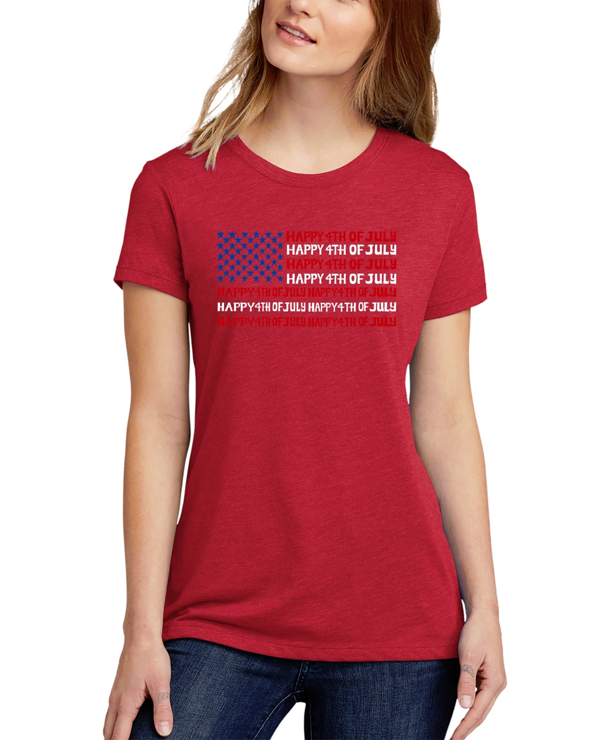Click here for La Pop Art Womens Happy 4th of July Word Art Crew... prices
