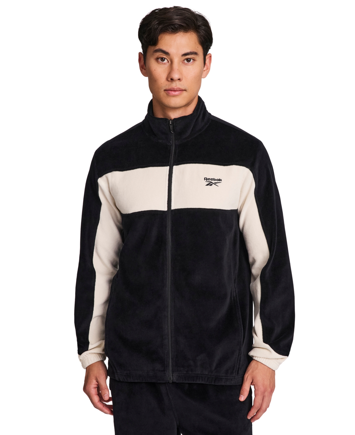 Click here for Reebok Mens Color-Block Long-Sleeve Jacket - Black prices