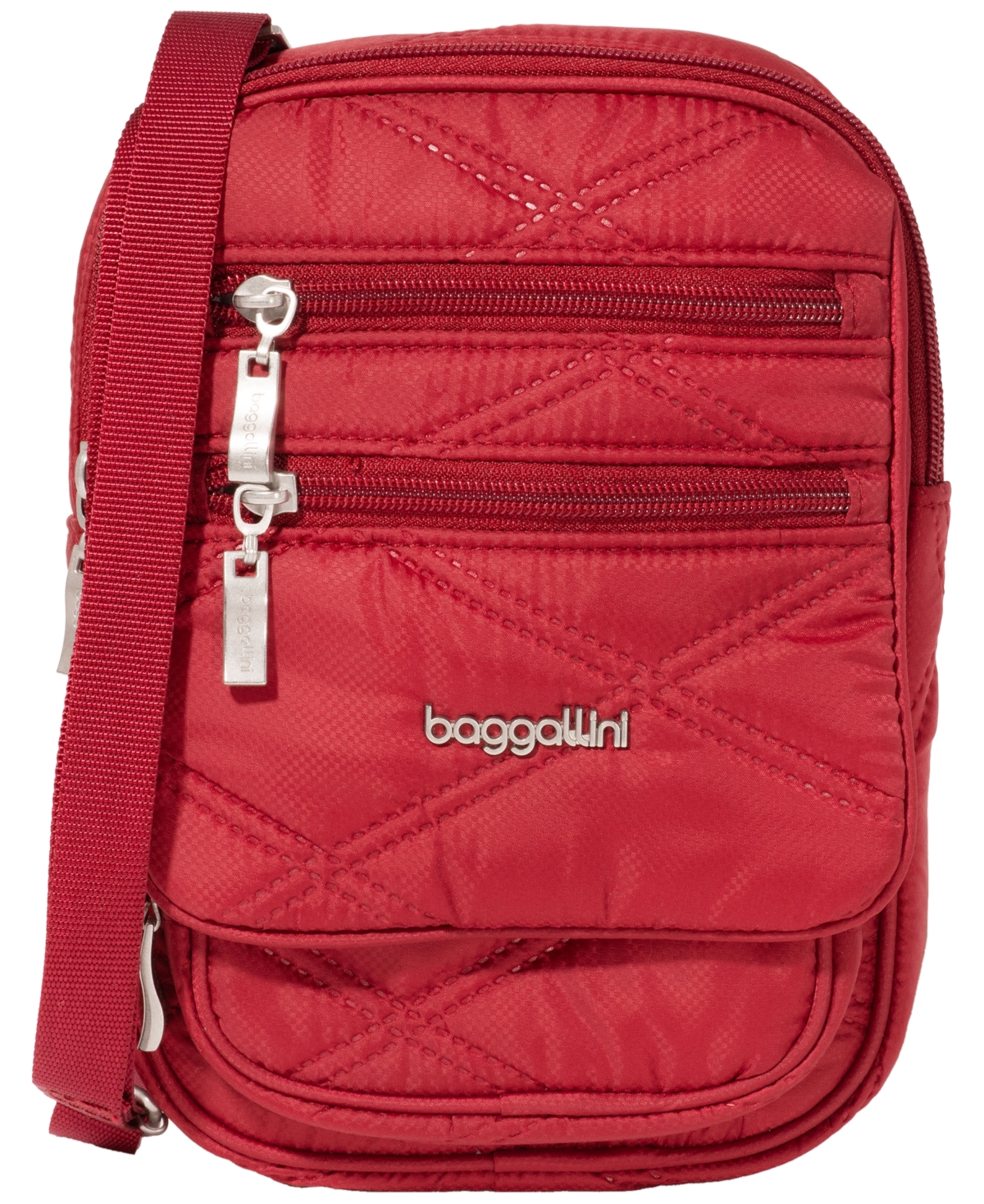 Click here for Baggallini Rfid Journey Crossbody - Ruby Red Quill prices