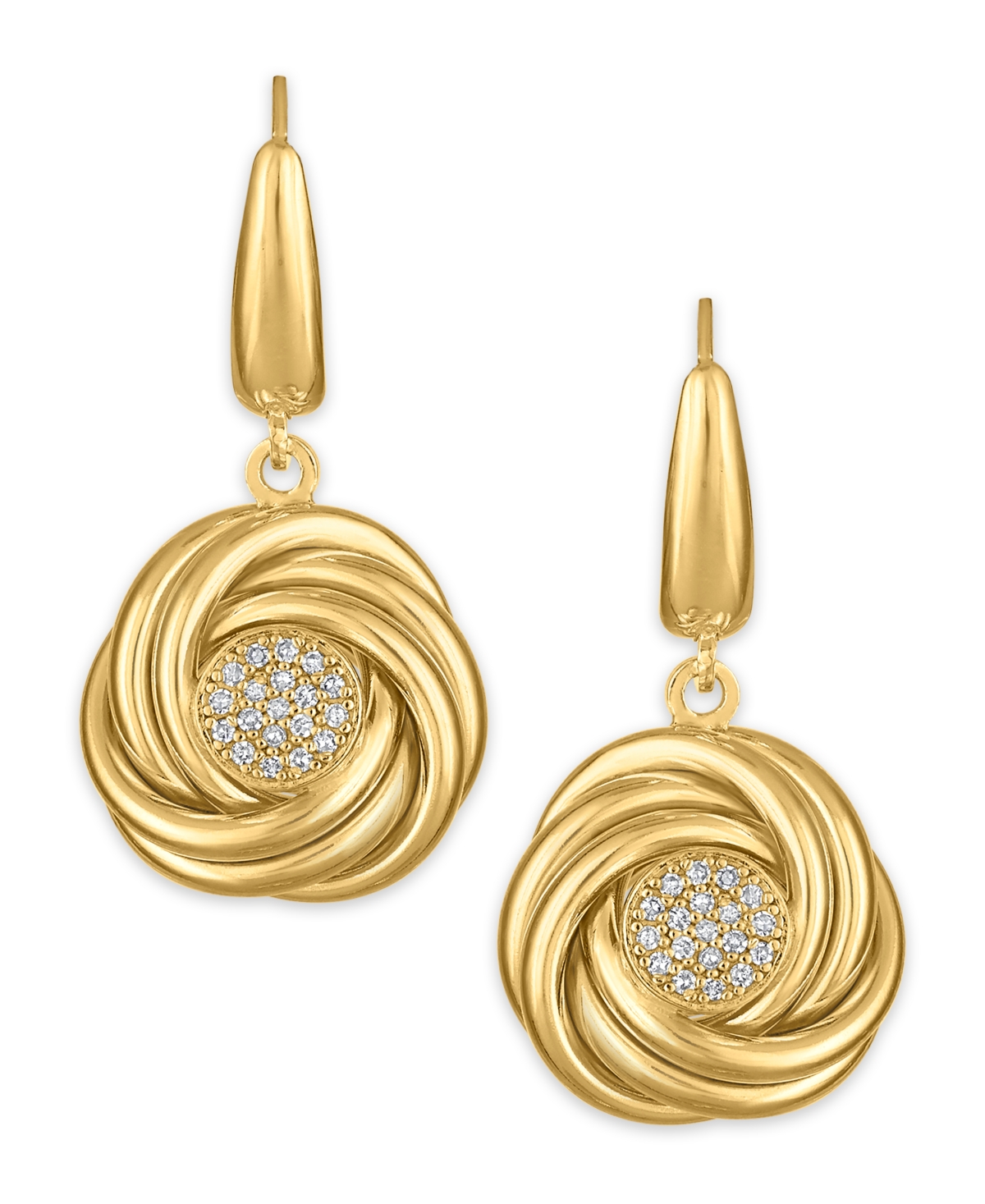 Click here for Macys Diamond Love Knot Leverback Earrings (1/5 ct... prices
