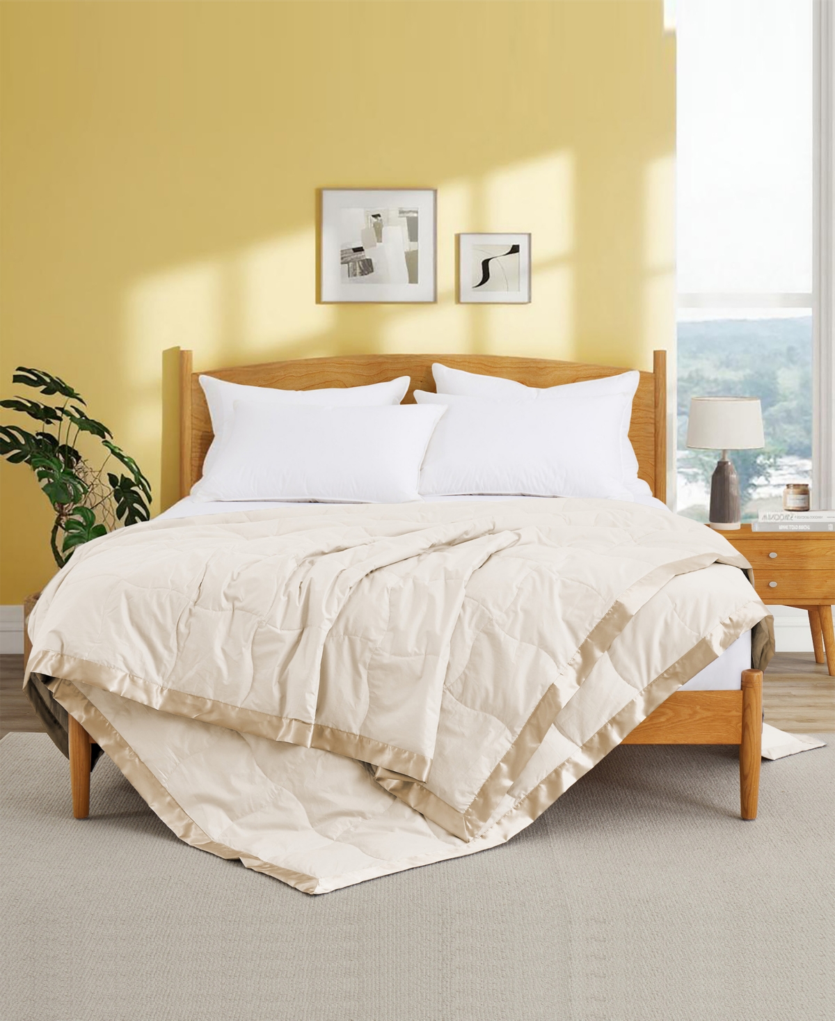 Click here for Unikome Oversized Lightweight Satin Trim Feather a... prices