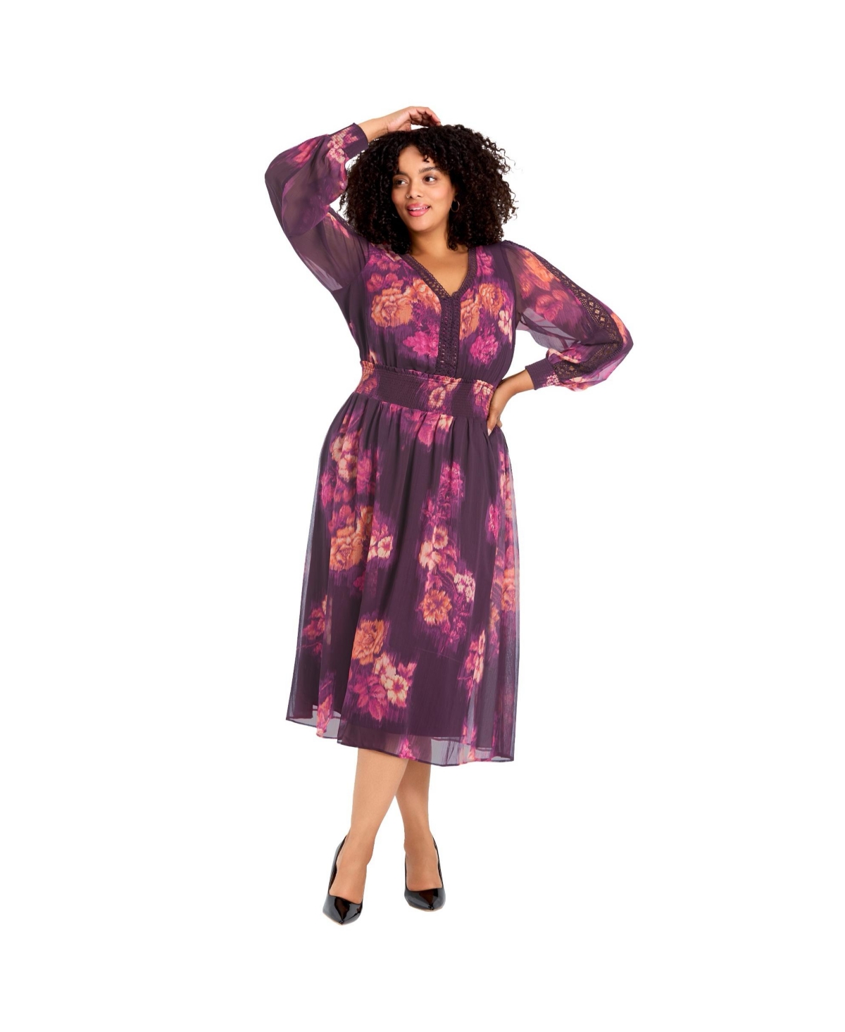 Click here for Avenue Womens Plus Size Elena Dress - Berry blurre... prices