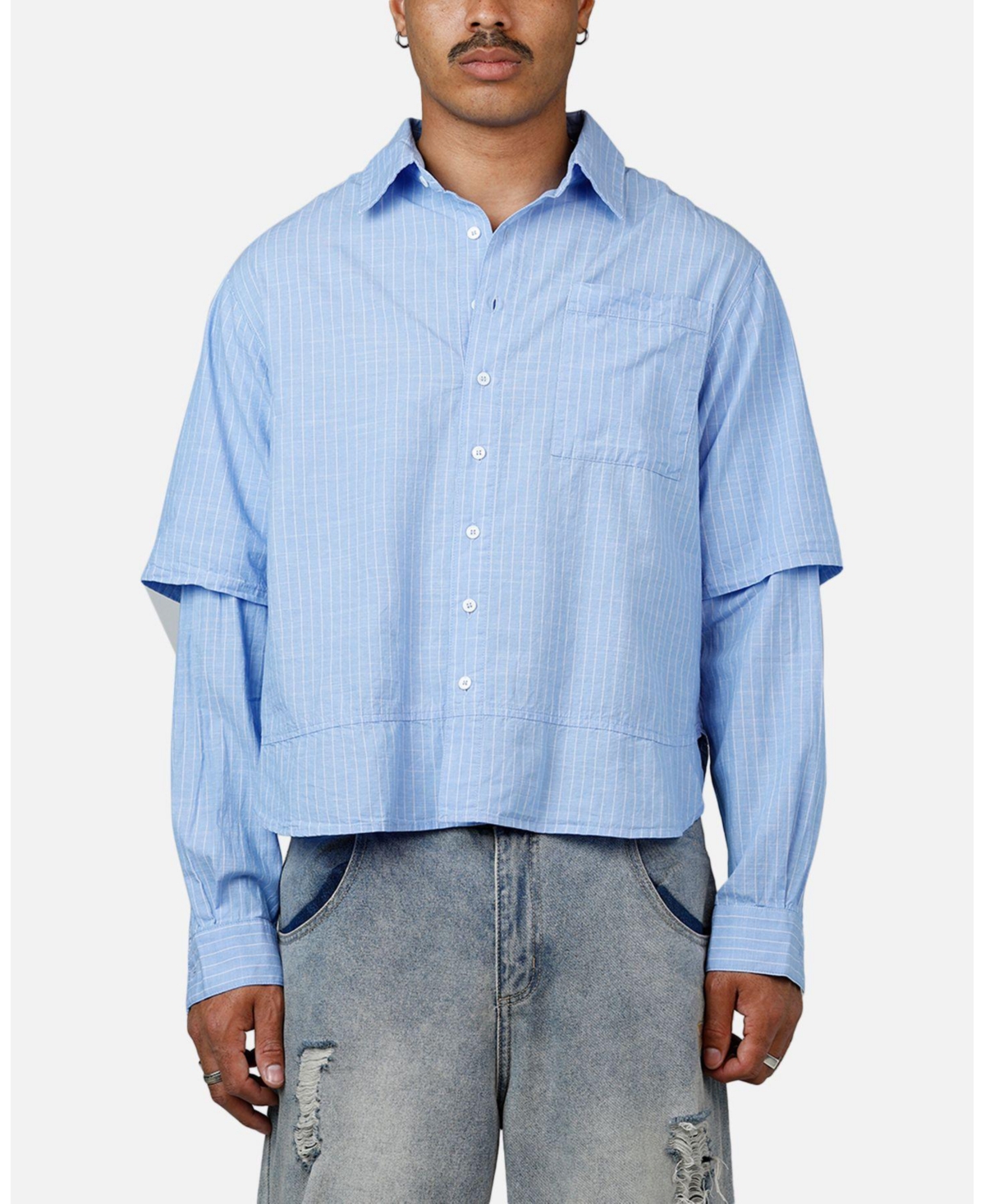 Click here for mnml Mens Chambray Double Layer Shirt prices