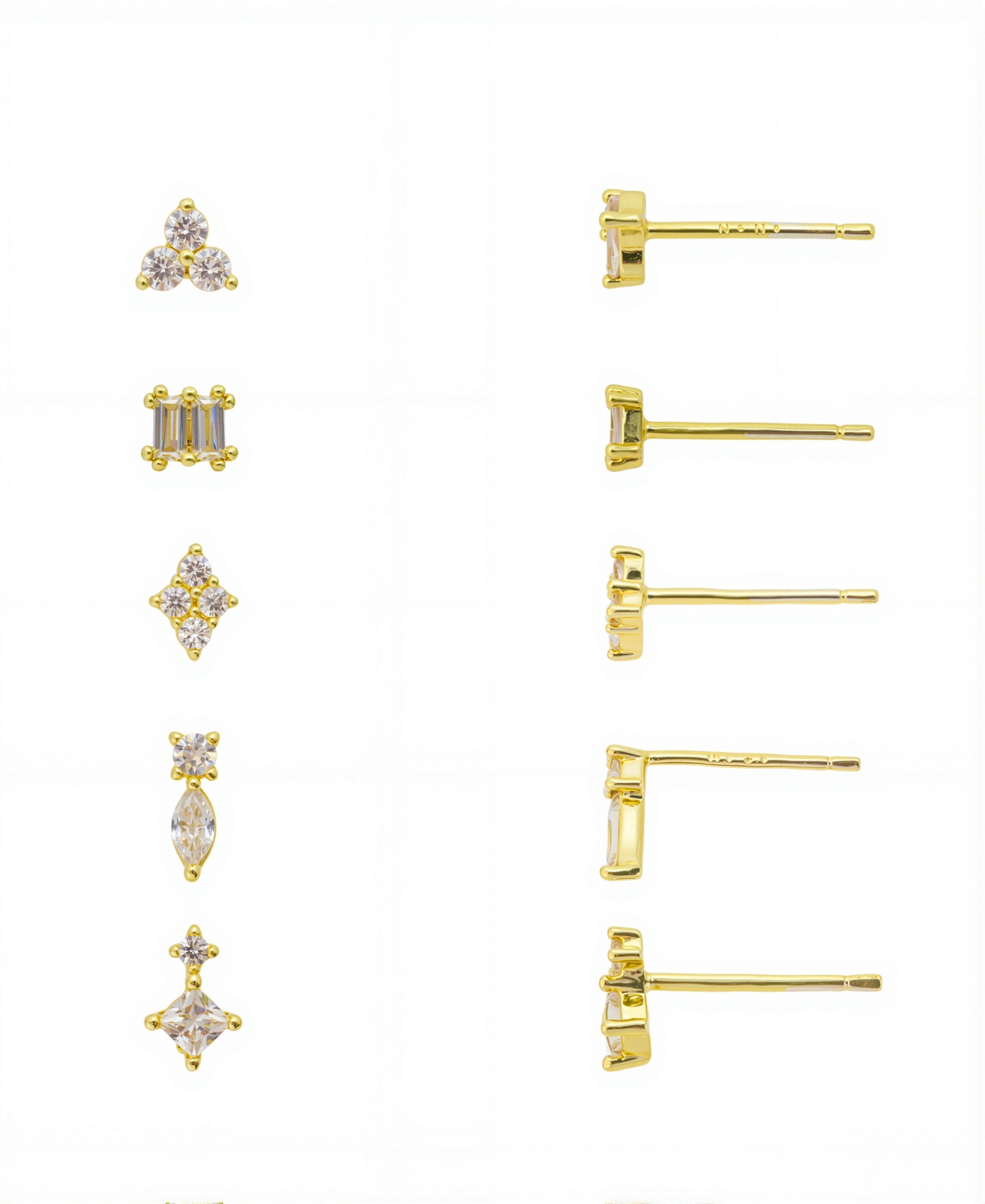 Click here for Unwritten Gold Plated Triple Cubic Zirconia Post B... prices