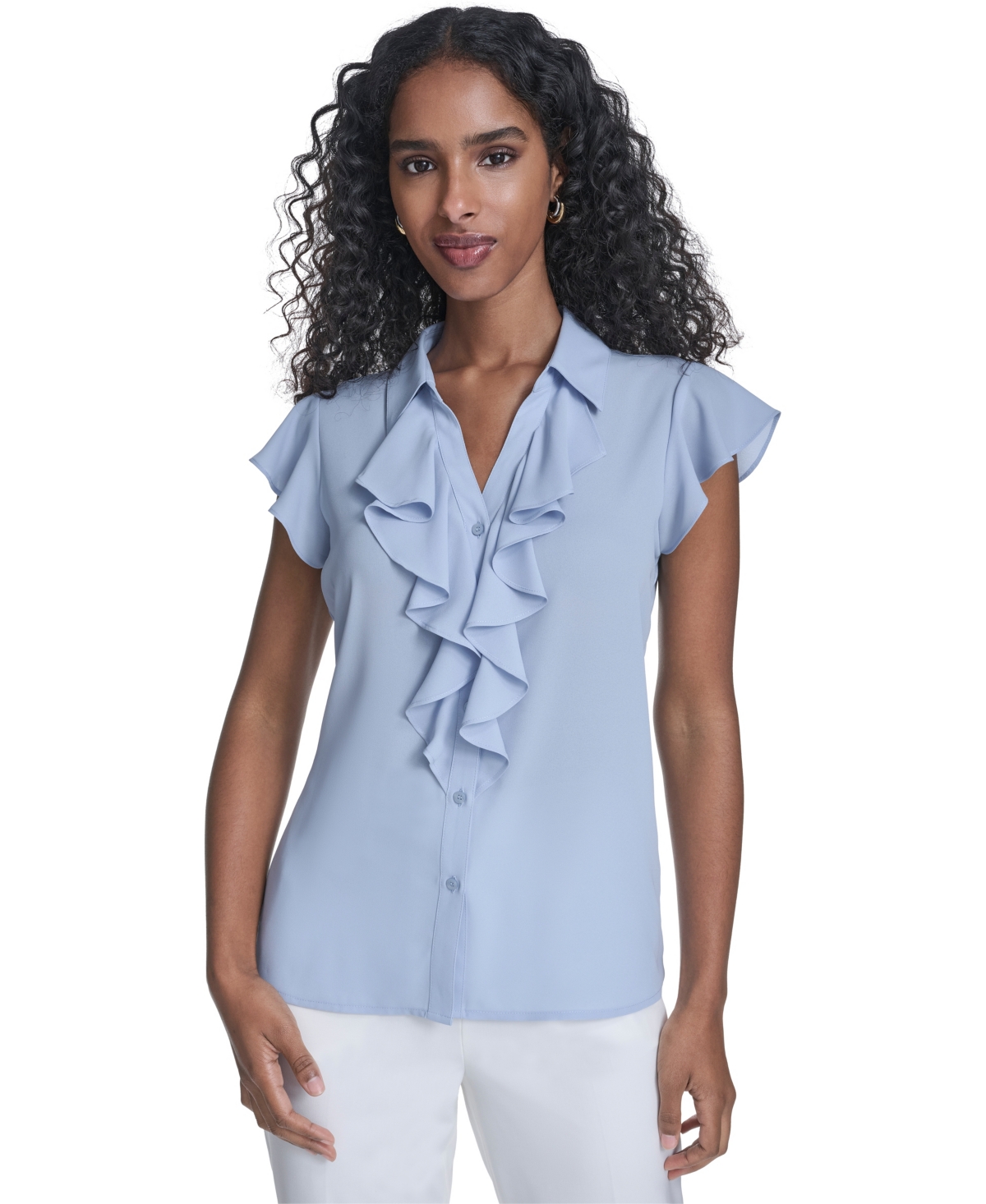 Click here for Calvin Klein Womens Solid Short-Sleeve Top - Zen prices