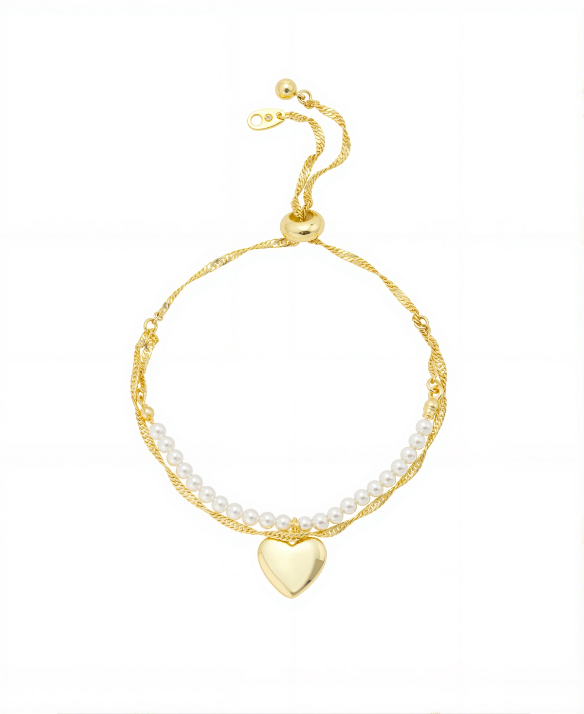 Click here for Gold heart glass pearls beads twist chain double s... prices