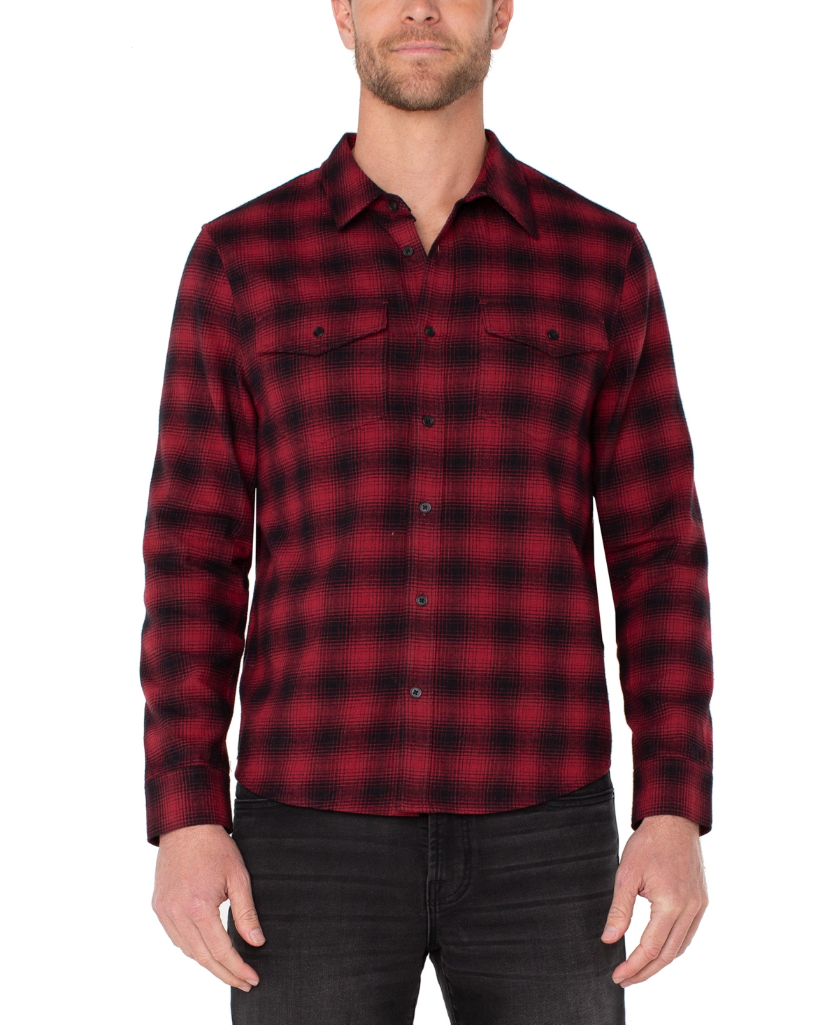 Click here for Liverpool Los Angeles Mens Button-Up Plaid Shirt -... prices