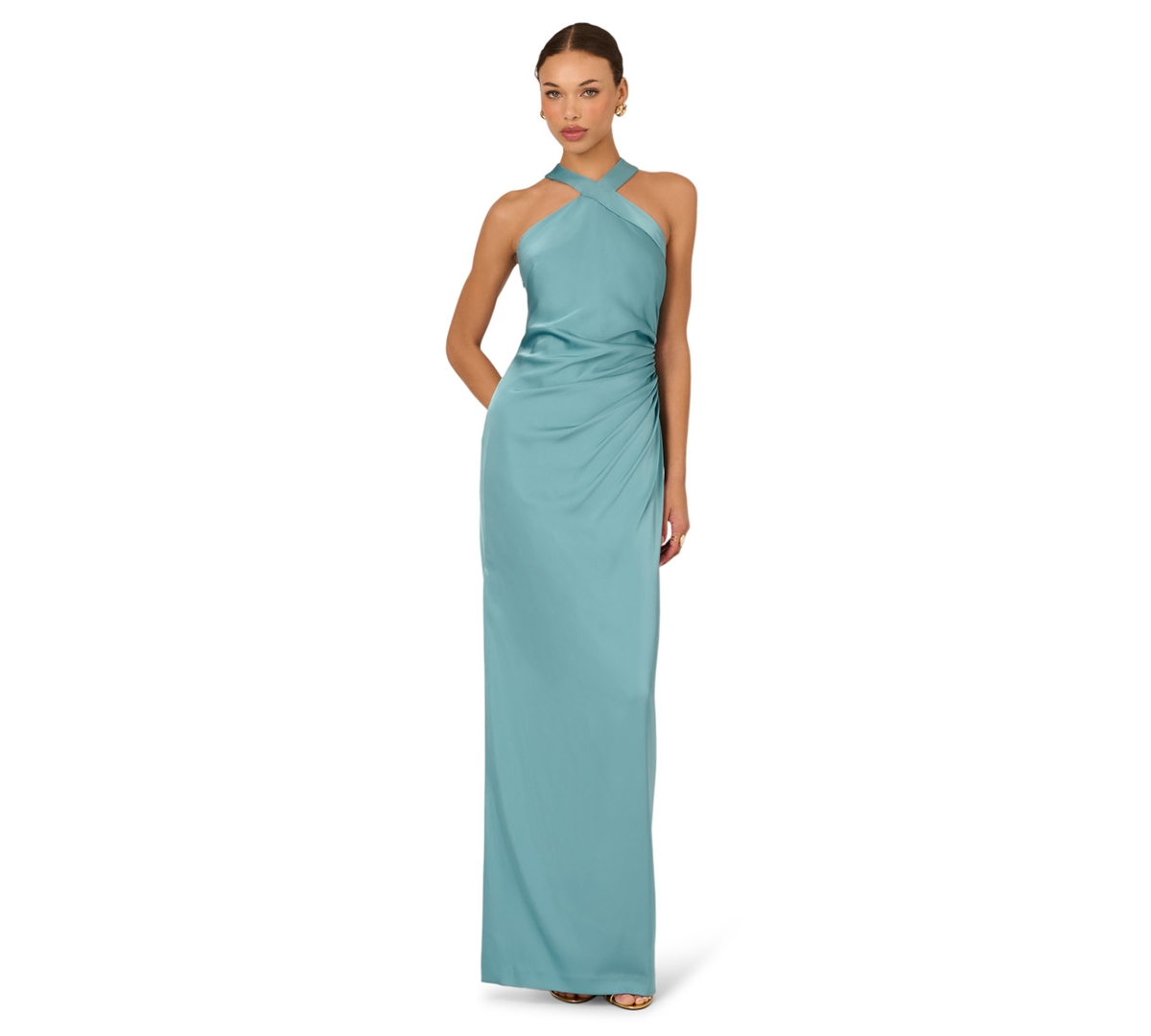 Click here for Adrianna Womens Halter Neck Maxi Dress - Blue Heav... prices