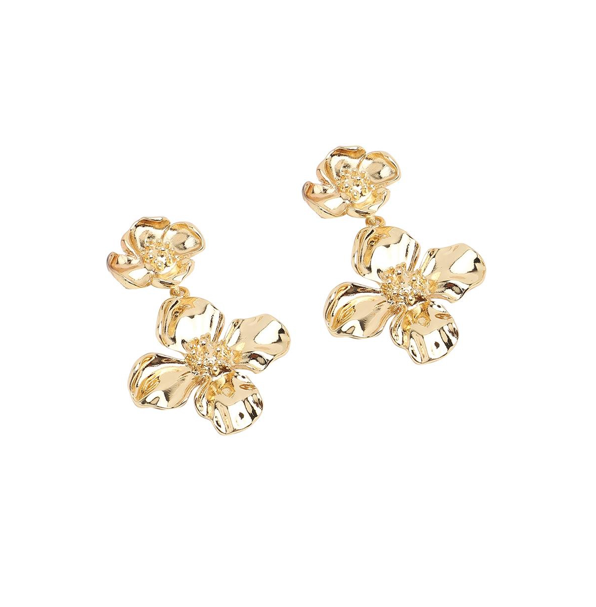Click here for Sohi Womens Flower Drop Earrings - Gold prices