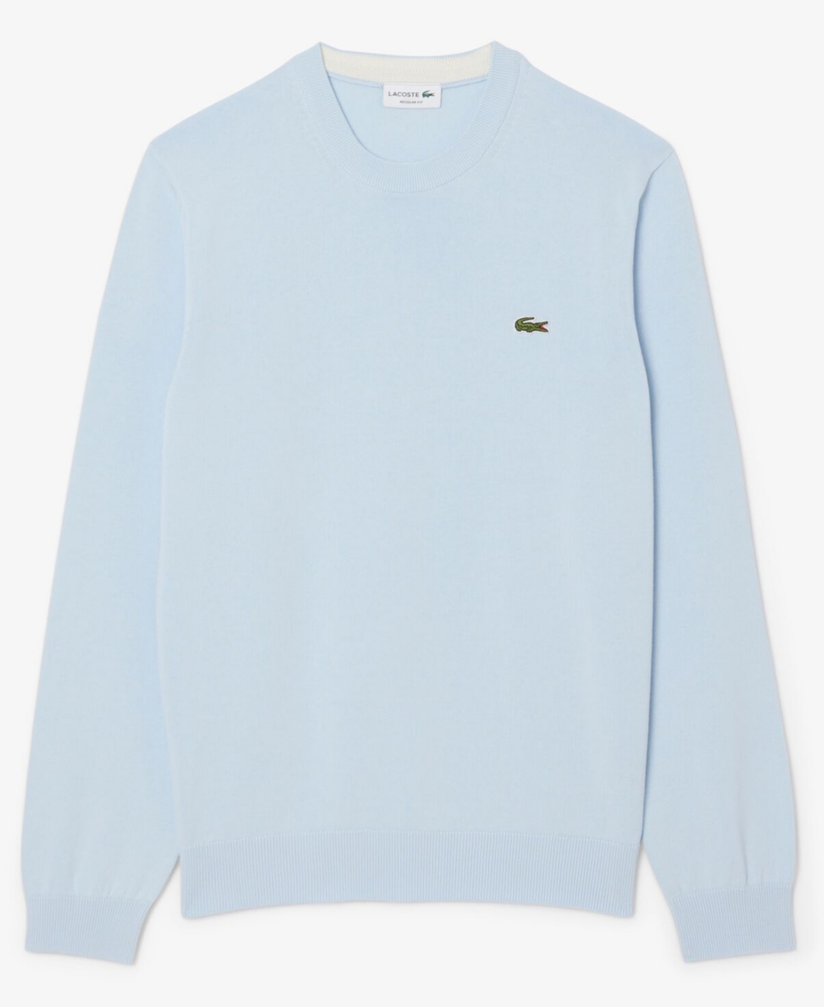 Click here for Lacoste Mens Solid Croc Sweater - Steel Blue prices