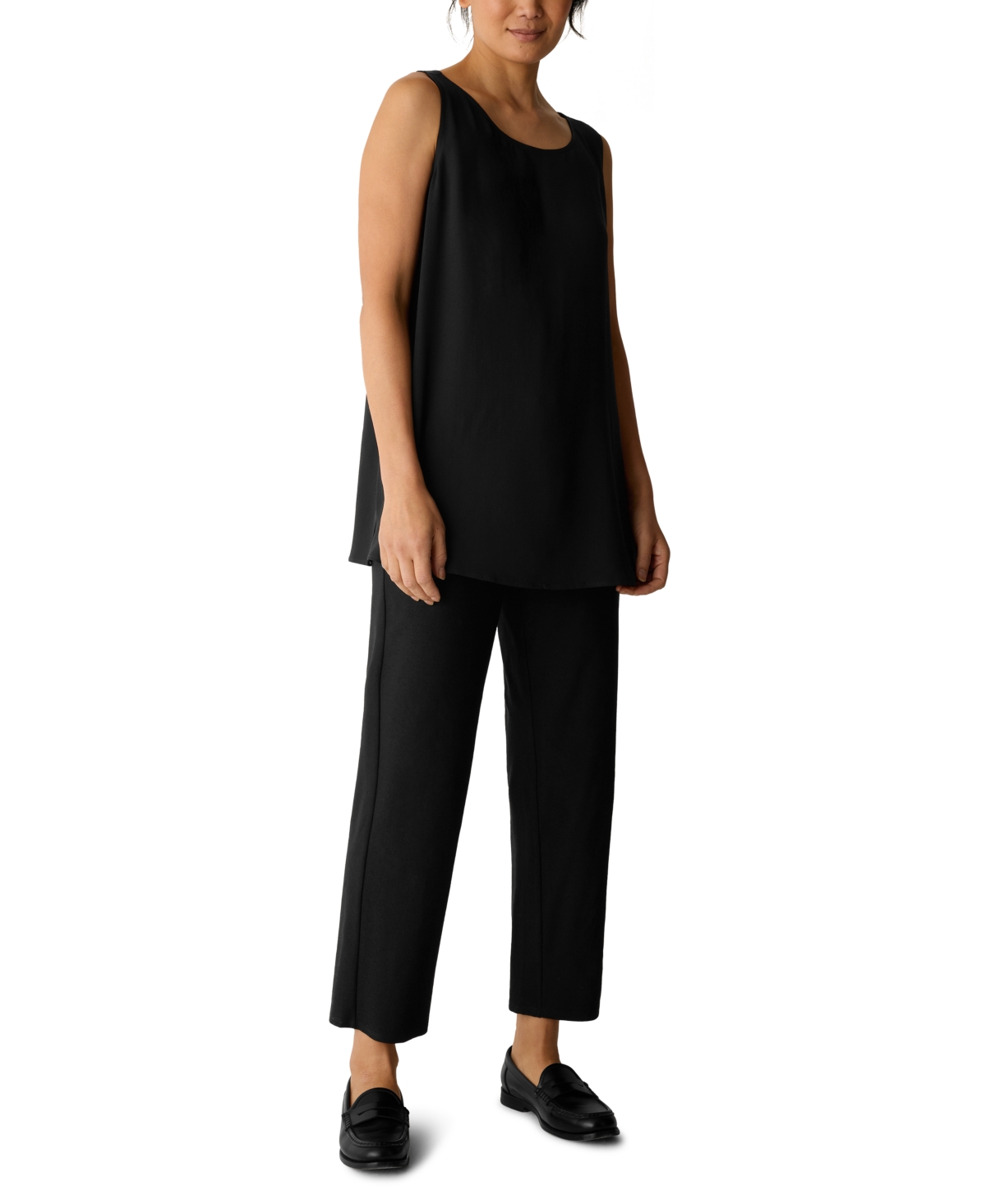 Click here for Eileen Fisher Womens Straight Ankle Pants - Black prices