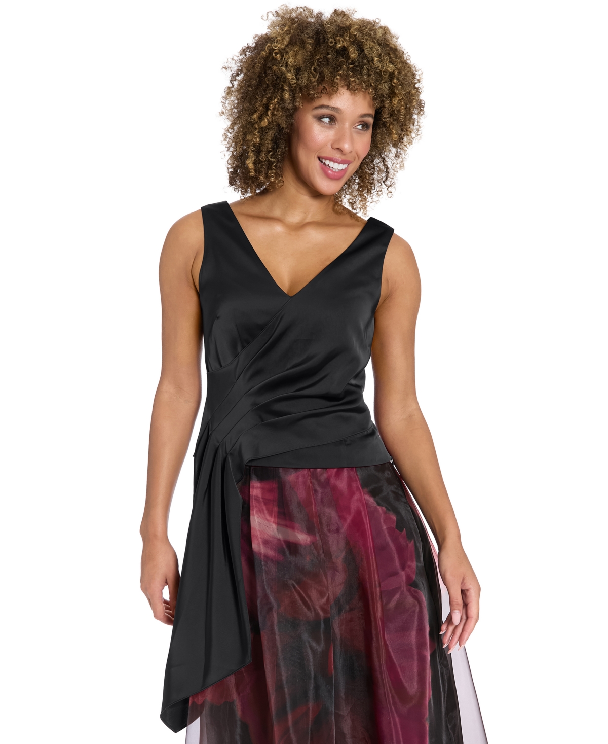 Click here for Muse Womens V-Neck Sleeveless Top - Black prices