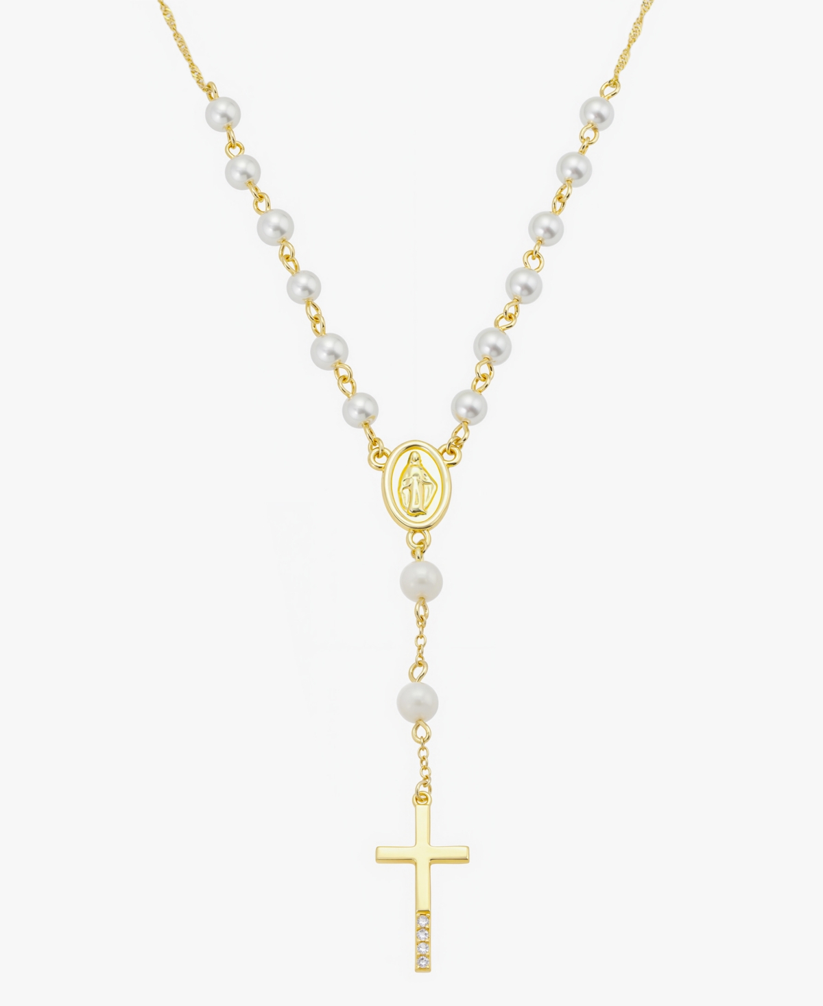 Click here for Unwritten Cubic Zirconia Gold Plated Cross Rosary... prices