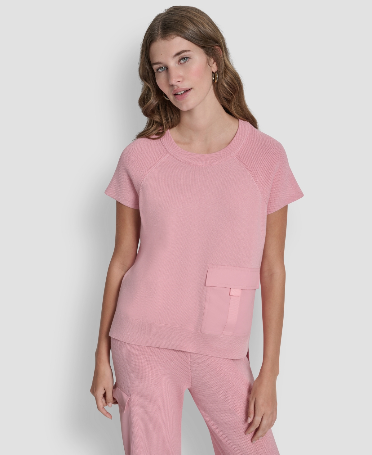 Dkny Womens Cargo Sweater - Bloom Pink