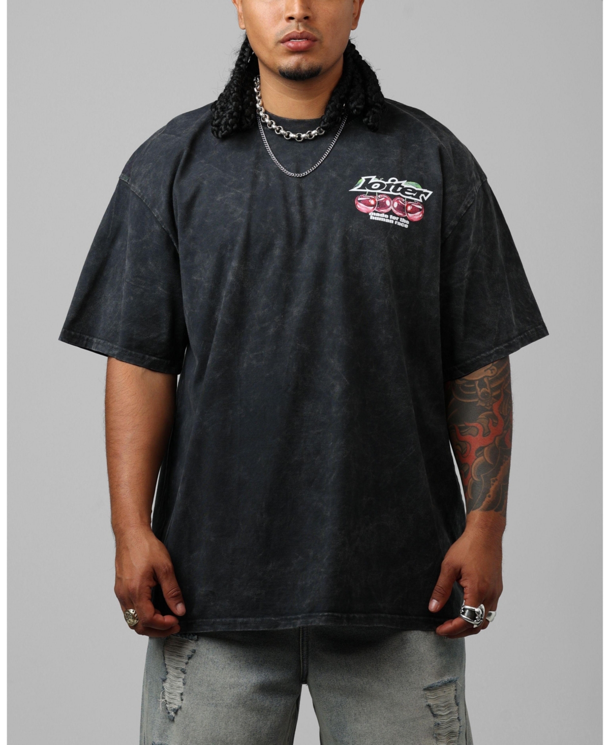 Click here for Loiter Mens Cherry Pick Drop Tee - Black prices