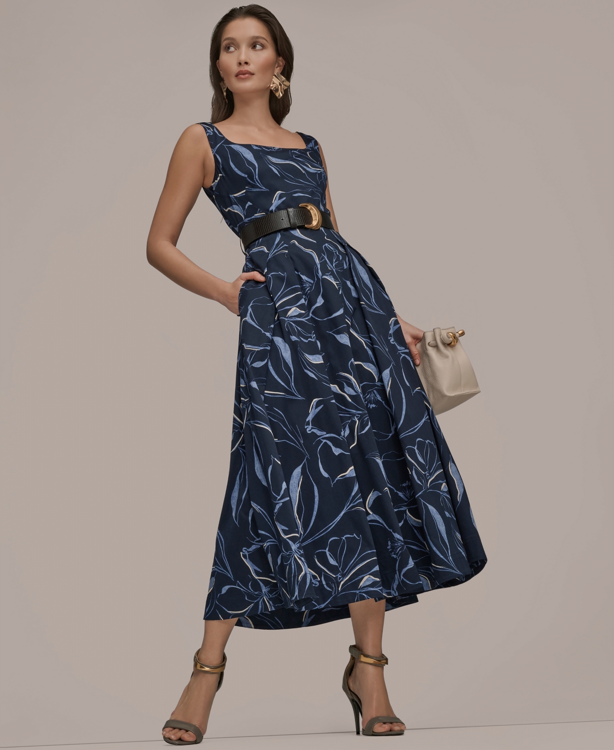 Click here for Donna Karan New York Womens Square Neck Belted A-L... prices