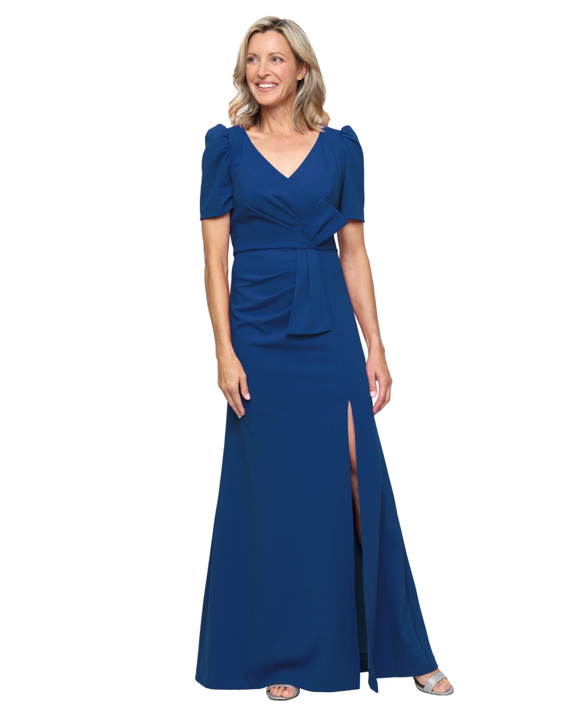 Click here for Alex Evenings Womens Surplice V-Neck Gown - Azure prices