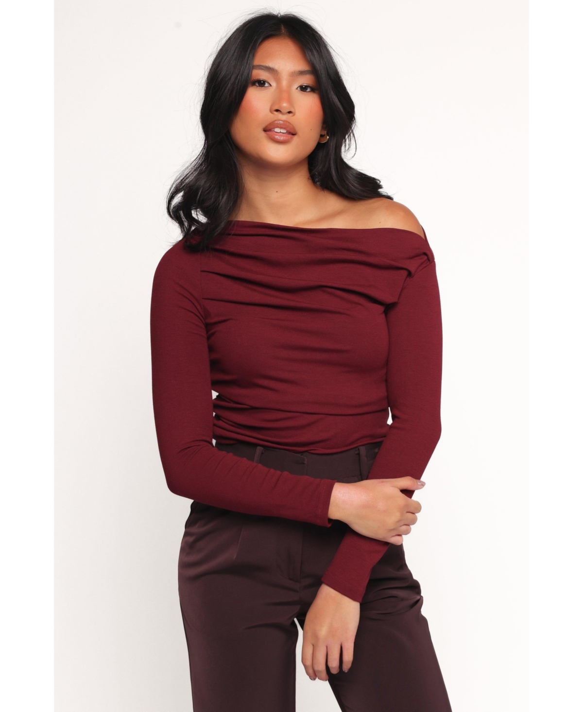 Click here for Petal and Pup Womens Cer Knit Top - Cherry chocola... prices