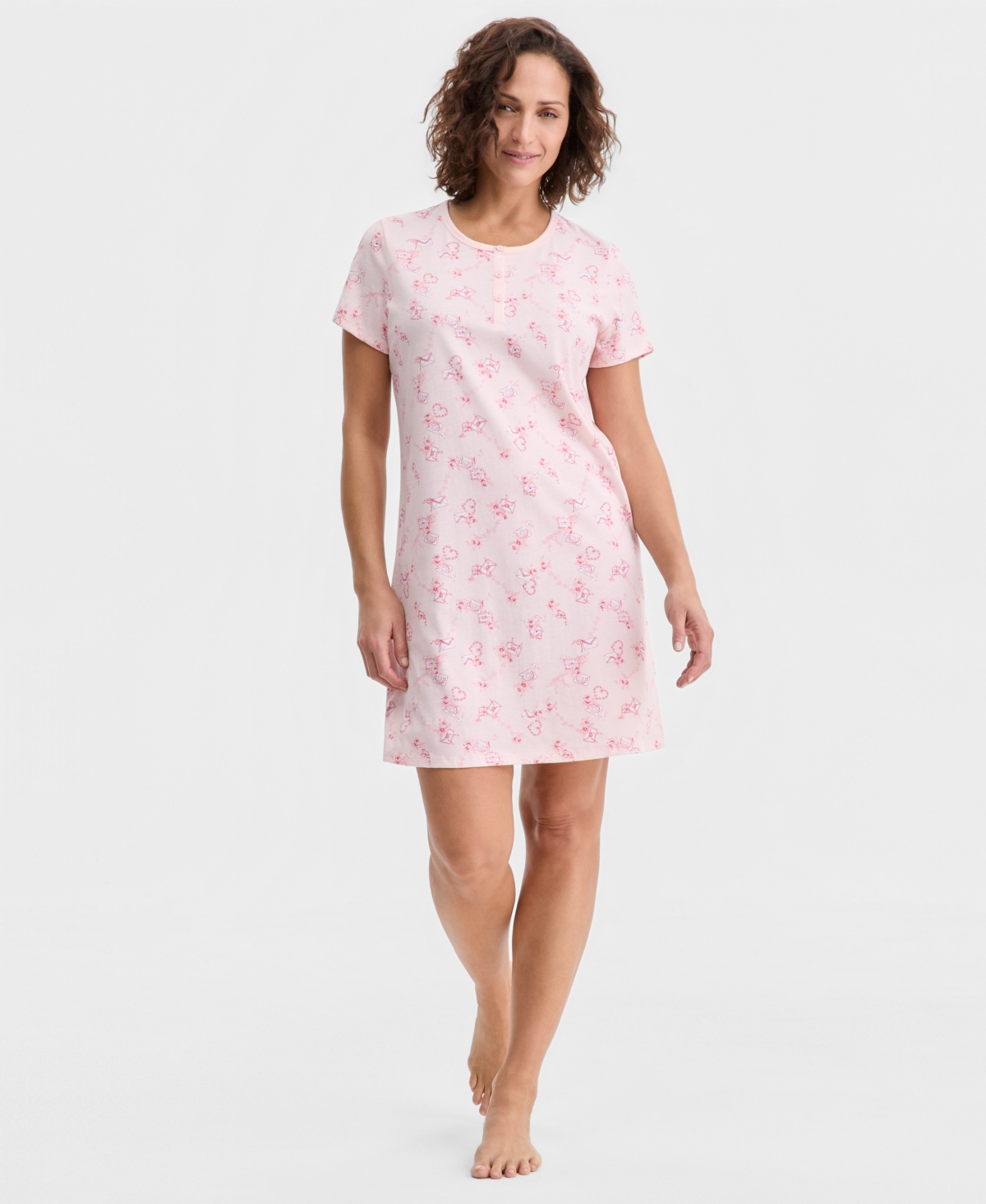 Click here for Charter Club Womens Cotton Printed Henley Sleepshi... prices