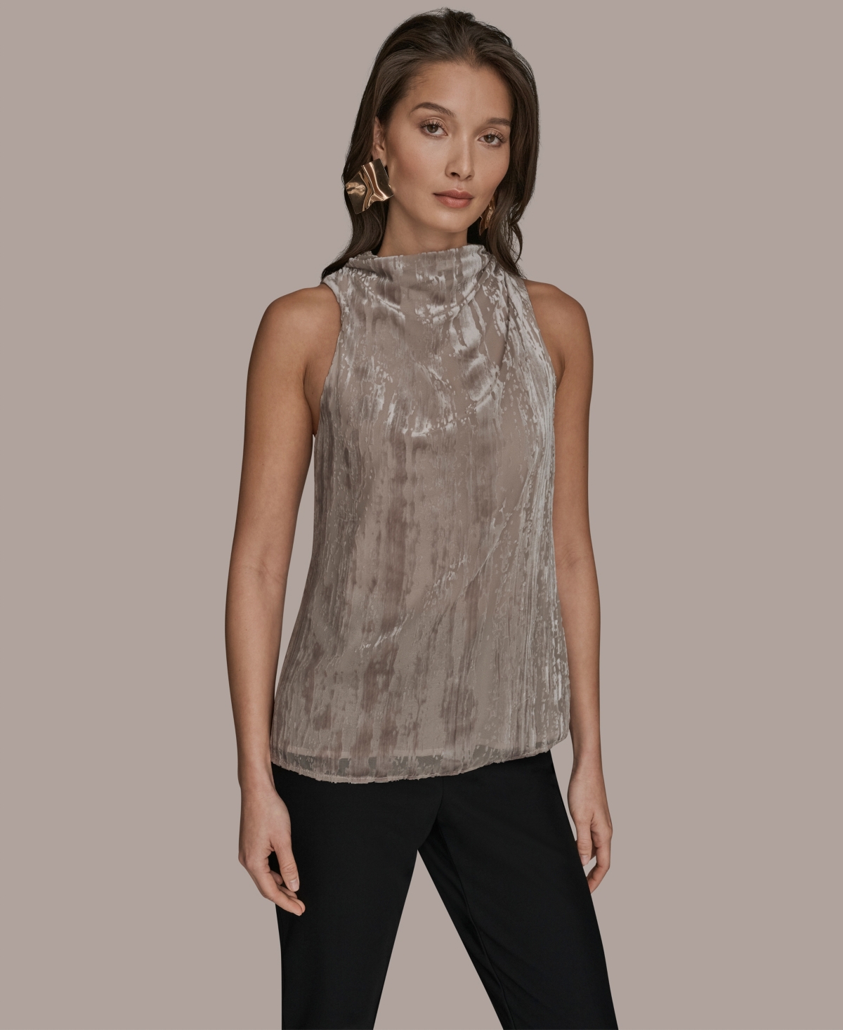 Click here for Donna Karan New York Womens High Cowl Neck Burnout... prices
