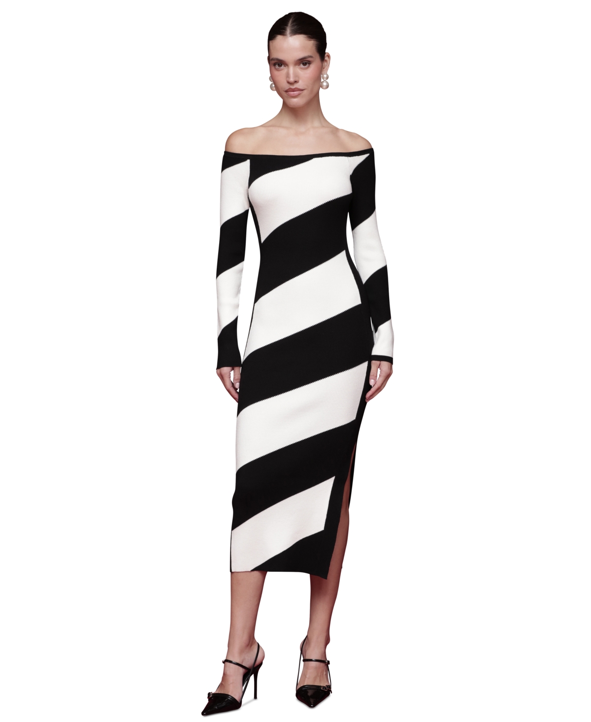 Click here for Avec Les Filles Womens Off-The-Shoulder Midi Sweat... prices