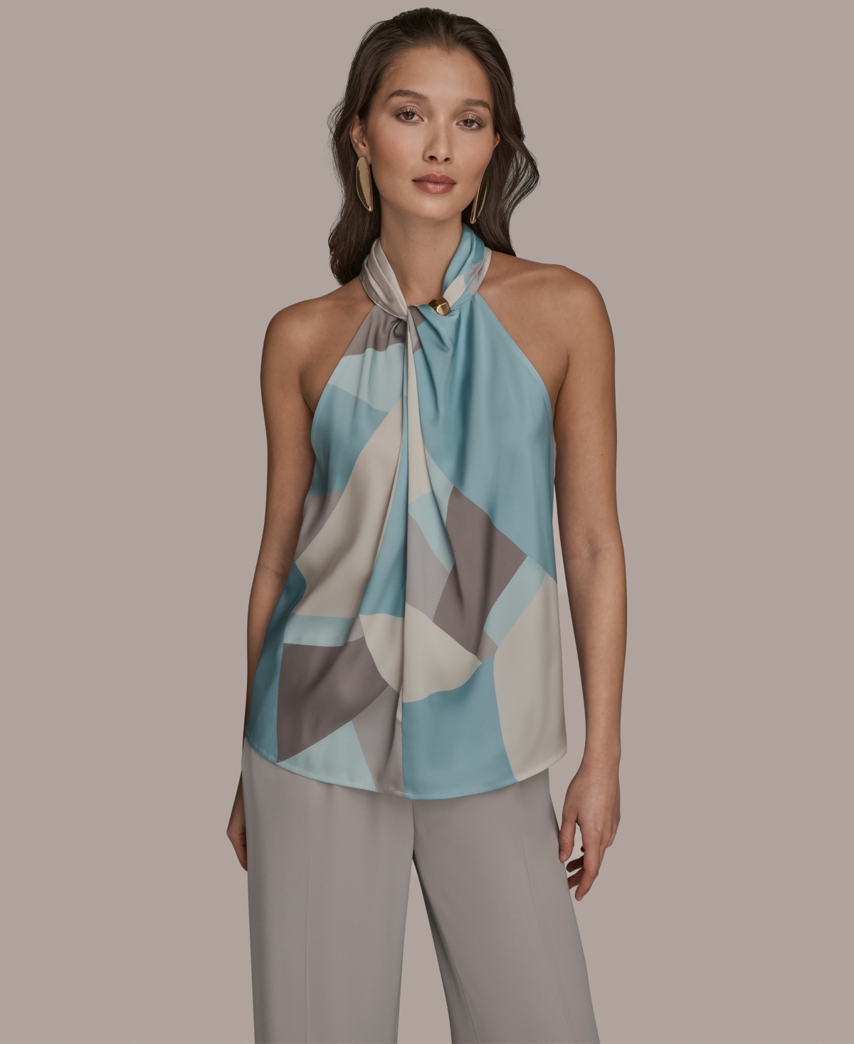 Click here for Donna Karan New York Womens Printed Twist Halter N... prices