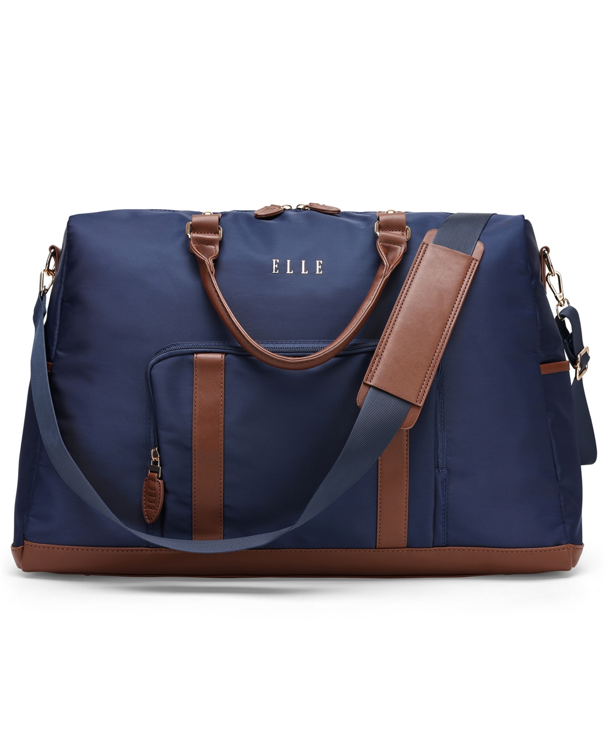 Click here for Elle Luxe Journey 13 Twill and Faux Leather Weeken... prices