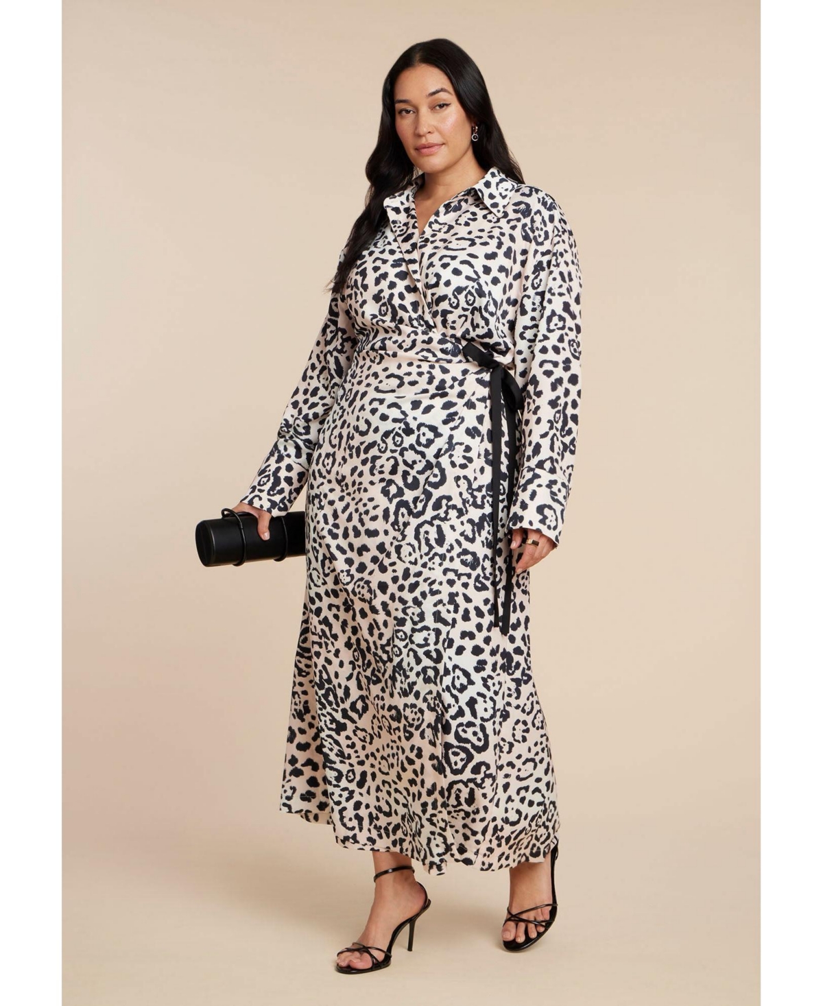 Click here for Eloquii Womens Wrap Detail Maxi Dress - Leopard prices