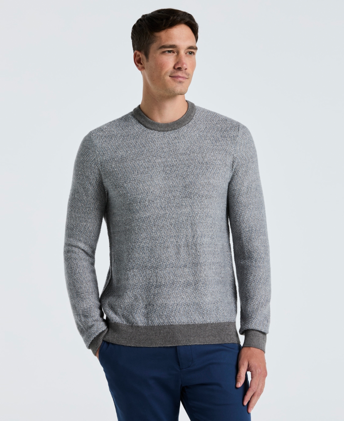 Click here for Perry Ellis Mens Herringbone Long-Sleeve Crewneck... prices