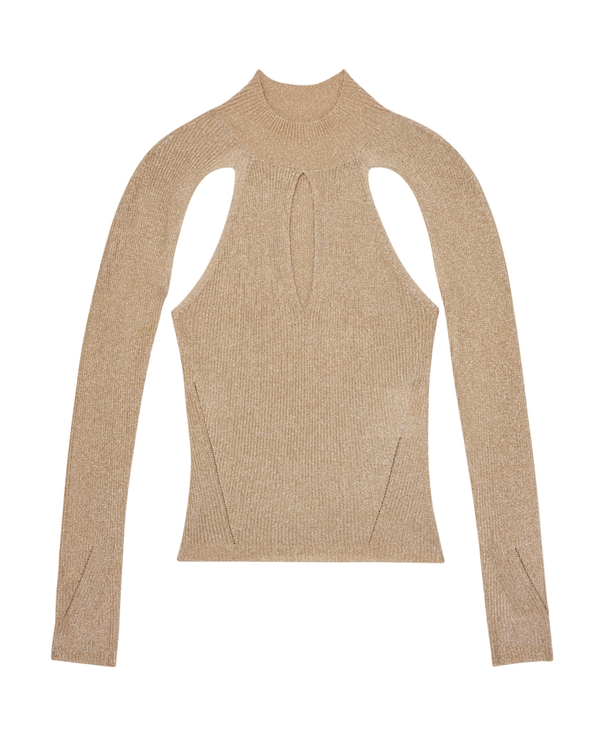 Click here for Reiss Womens Metallic-Knit Cut-Out Top - Gold prices