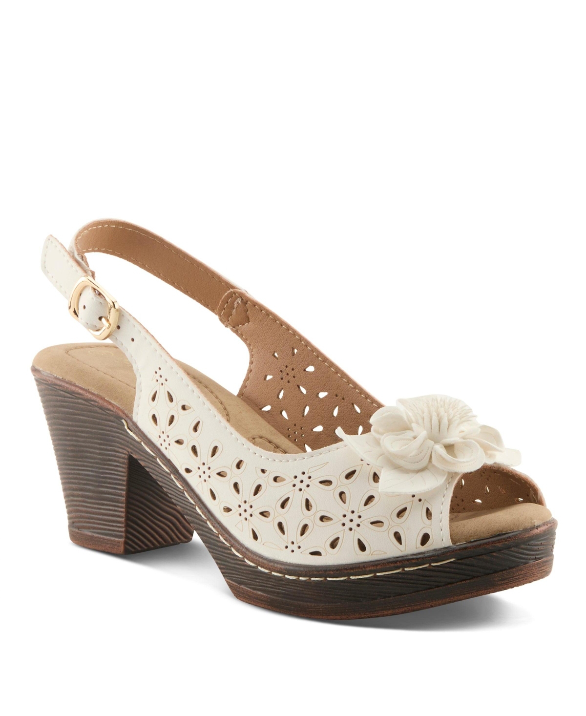 Click here for Patrizia Womens Doriday Floral Slingback Peep-Toe... prices