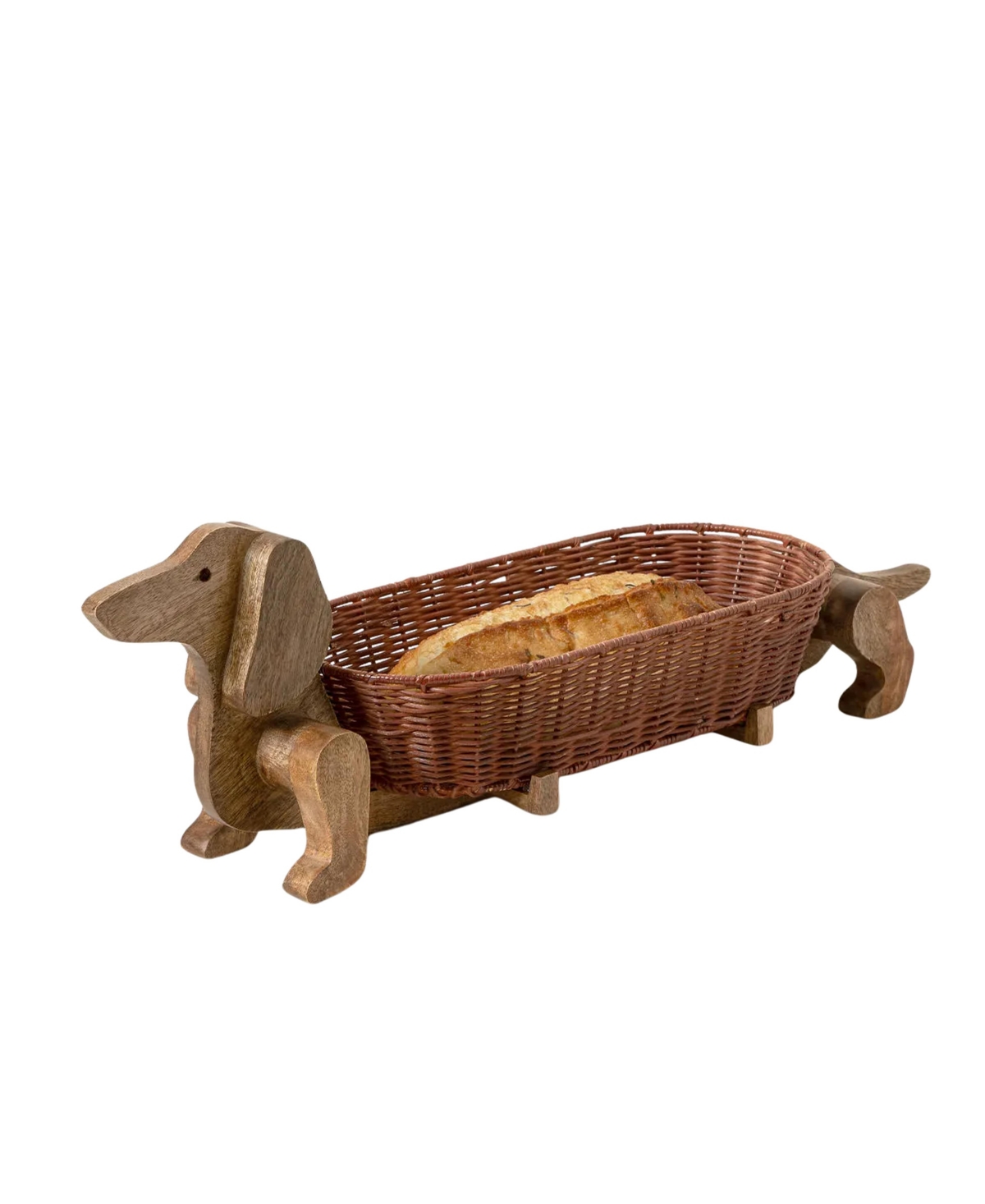 Click here for Uncommon Goods Dachshund Mango Wood & Rattan Stora... prices