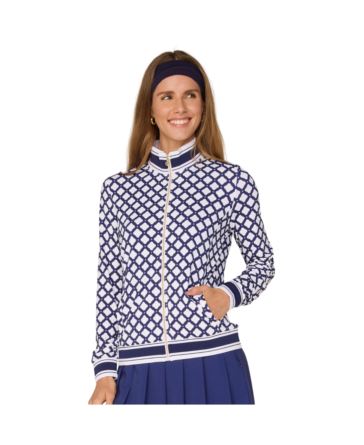 Click here for Rib Trim Jacket - Small circle true navy prices