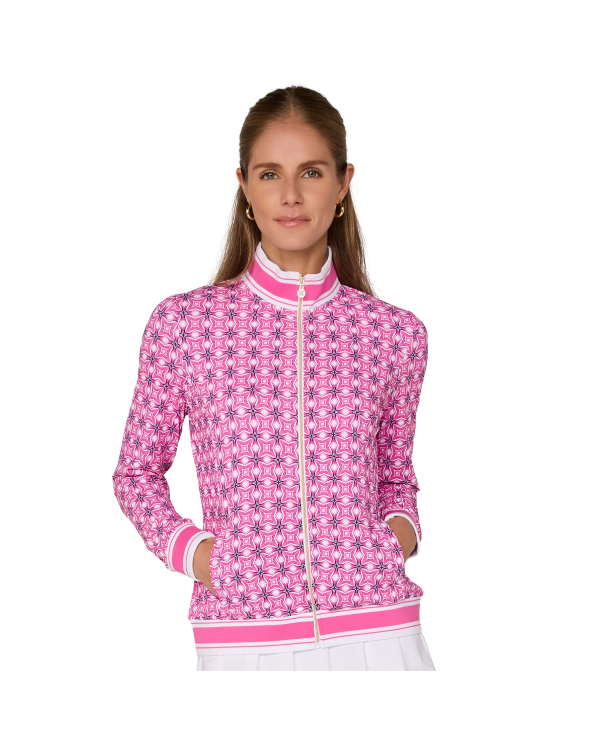 Click here for G Lifestyle Clothing Womens Rib Trim Jacket - Pink... prices