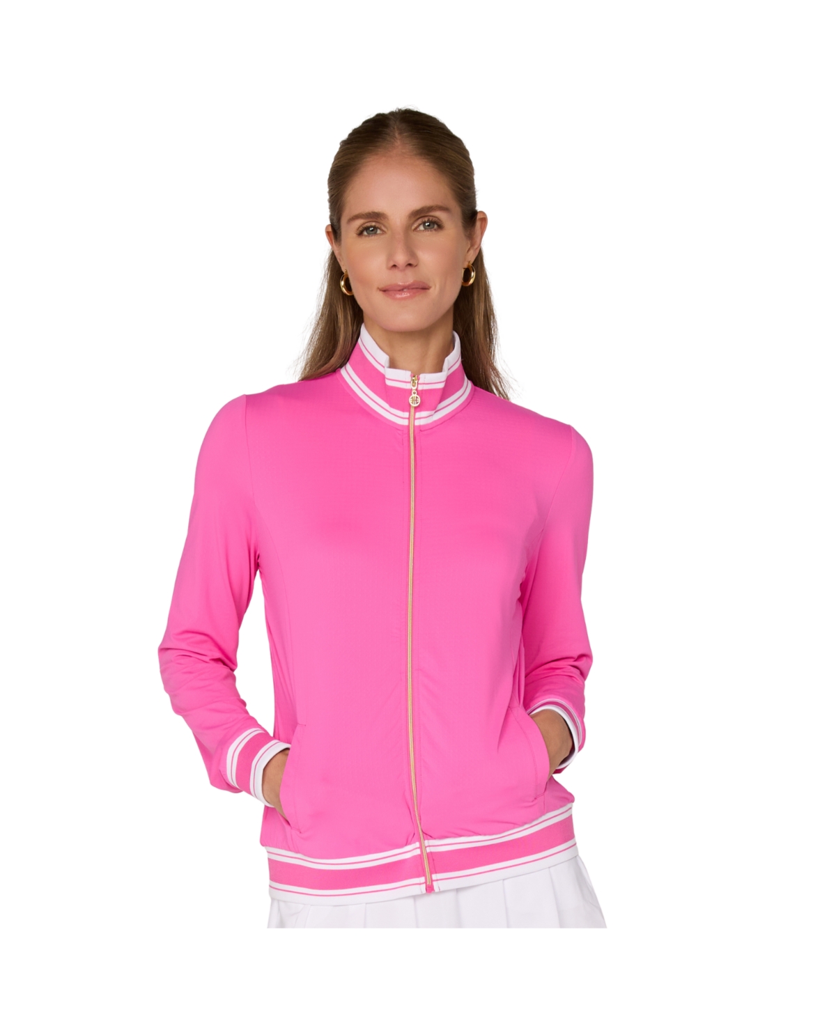 Click here for Rib Trim Jacket - Hot pink prices
