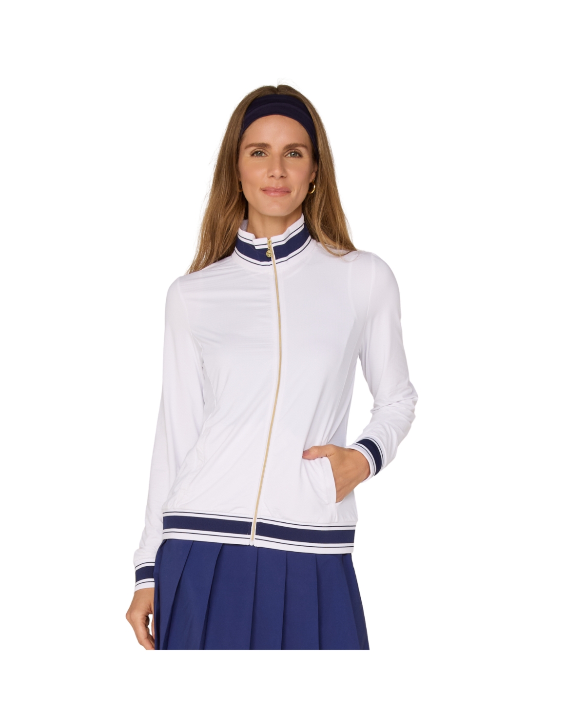Click here for Rib Trim Jacket - White prices