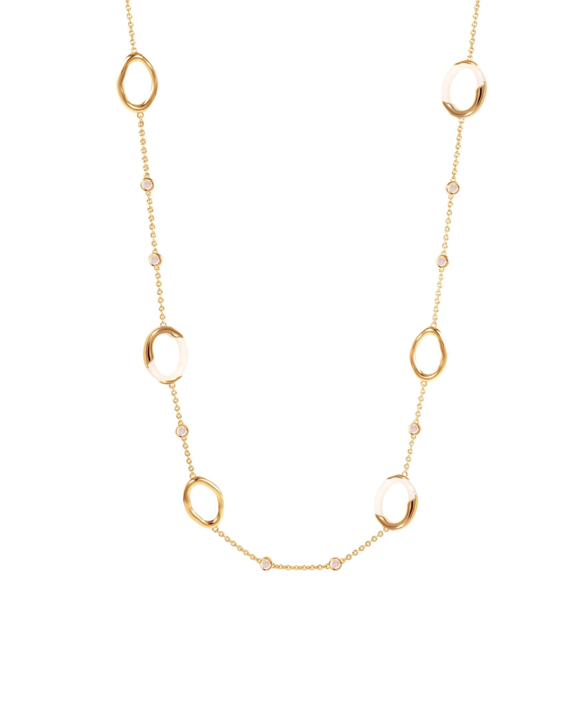 Click here for Retro Chic Time Ripples Necklace - White  gold prices