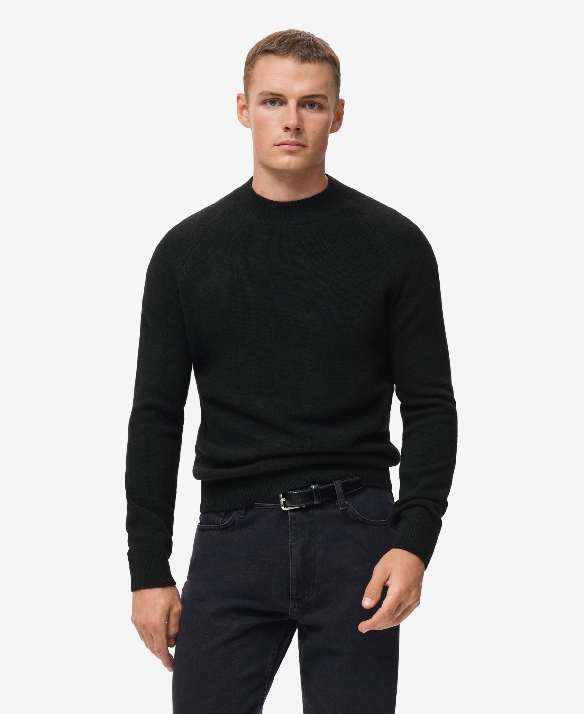 Click here for Mango Mens Wool Perkins Neck Sweater - Black prices