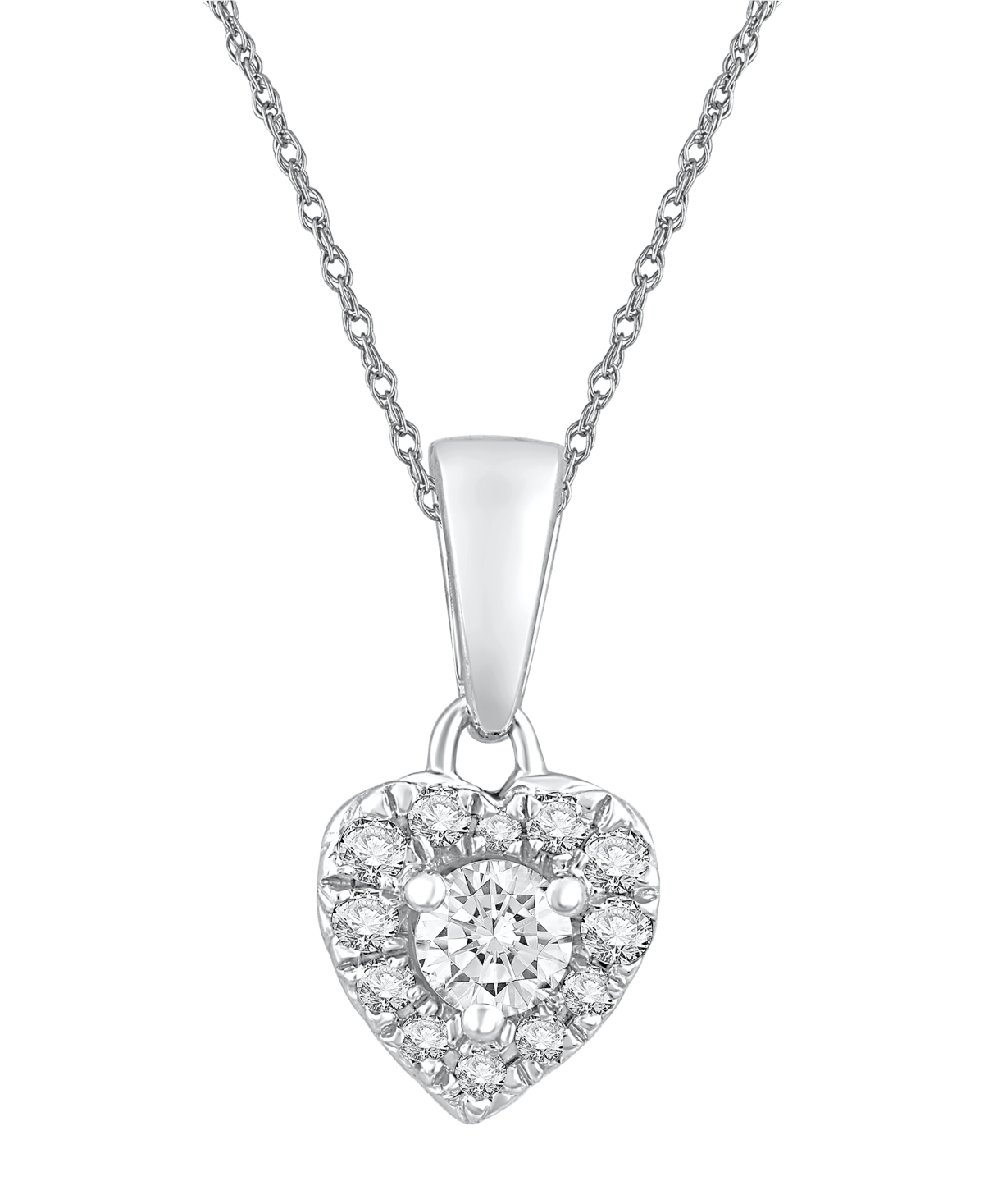 Click here for Macys Diamond Heart Shape Halo Pendant Necklace (1... prices