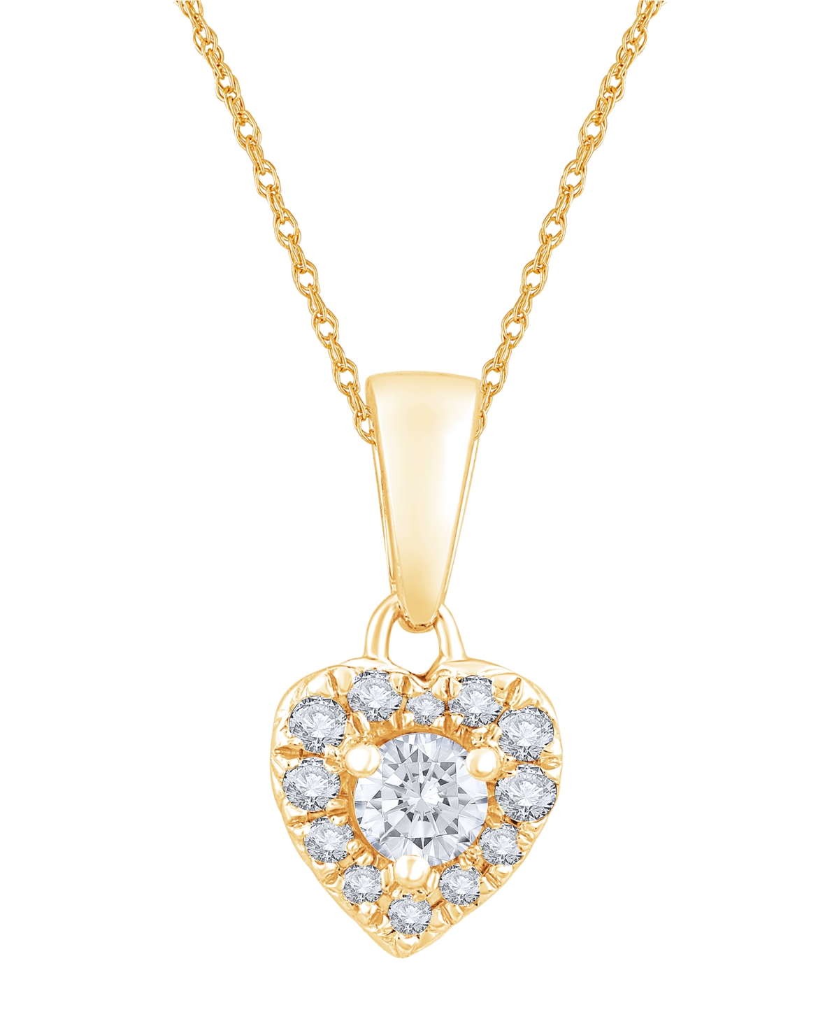 Click here for Macys Diamond Heart Shape Halo Pendant Necklace (1... prices