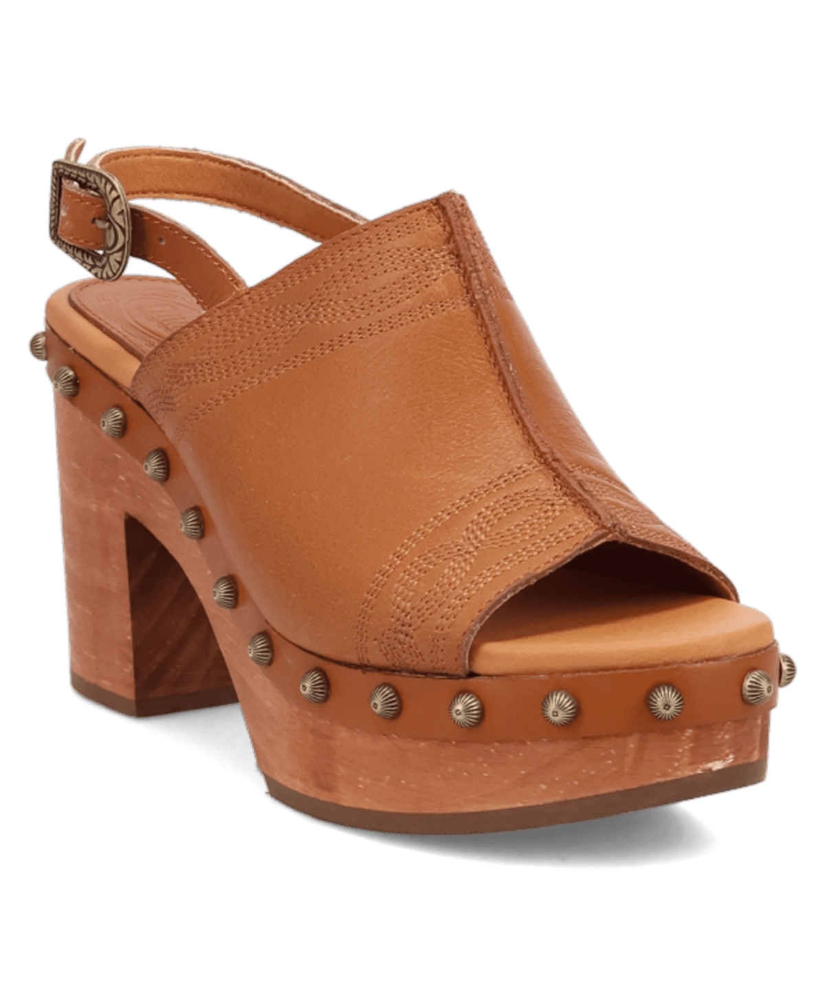 Click here for Dingo Womens Clover Wooden Sandal - Tan prices