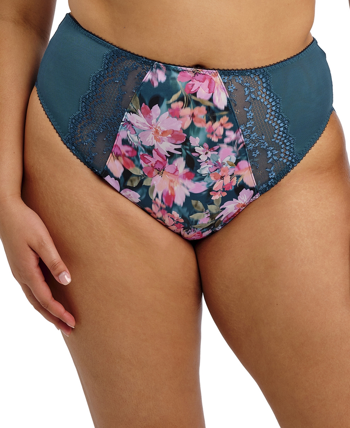 Click here for Elomi Womens Lucie High Leg Brief - Teal Floral prices