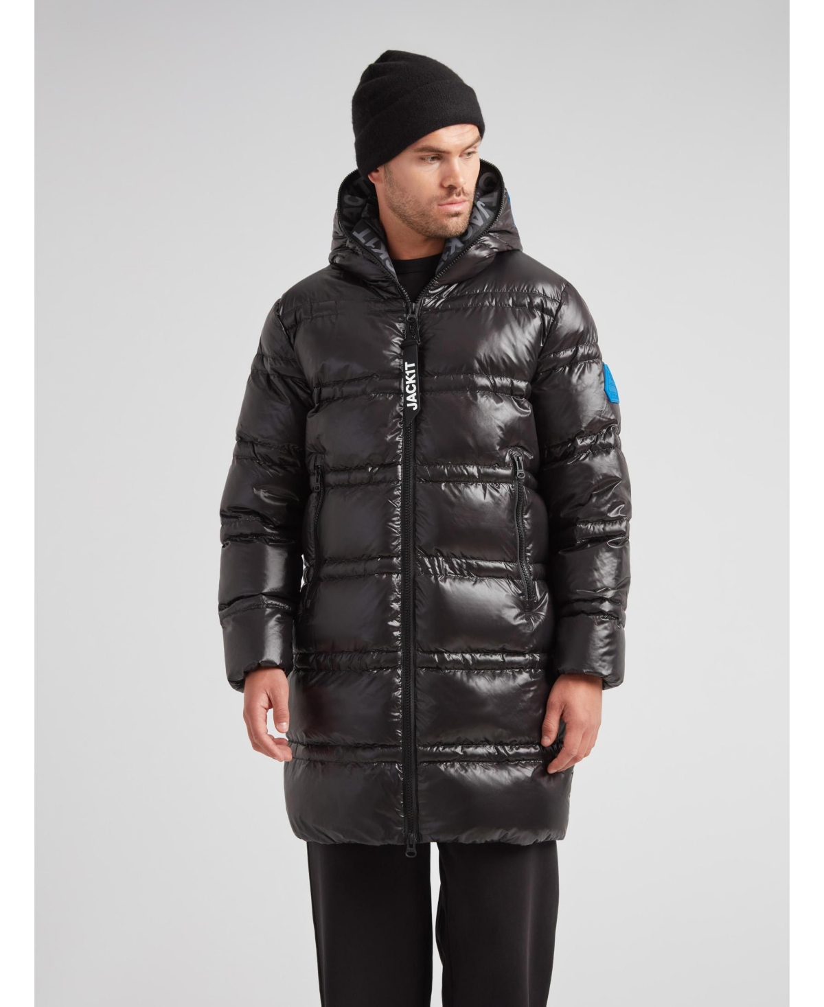 Click here for JACK1T Mens R4D Tramline Hooded Long Puffer Coat -... prices