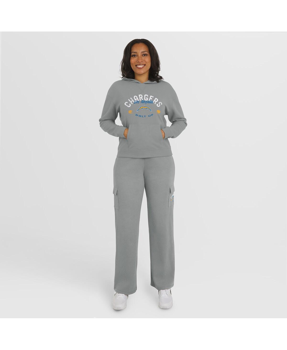 Click here for Womens Gray Los Angeles Chargers Waffle-Knit Hoode... prices