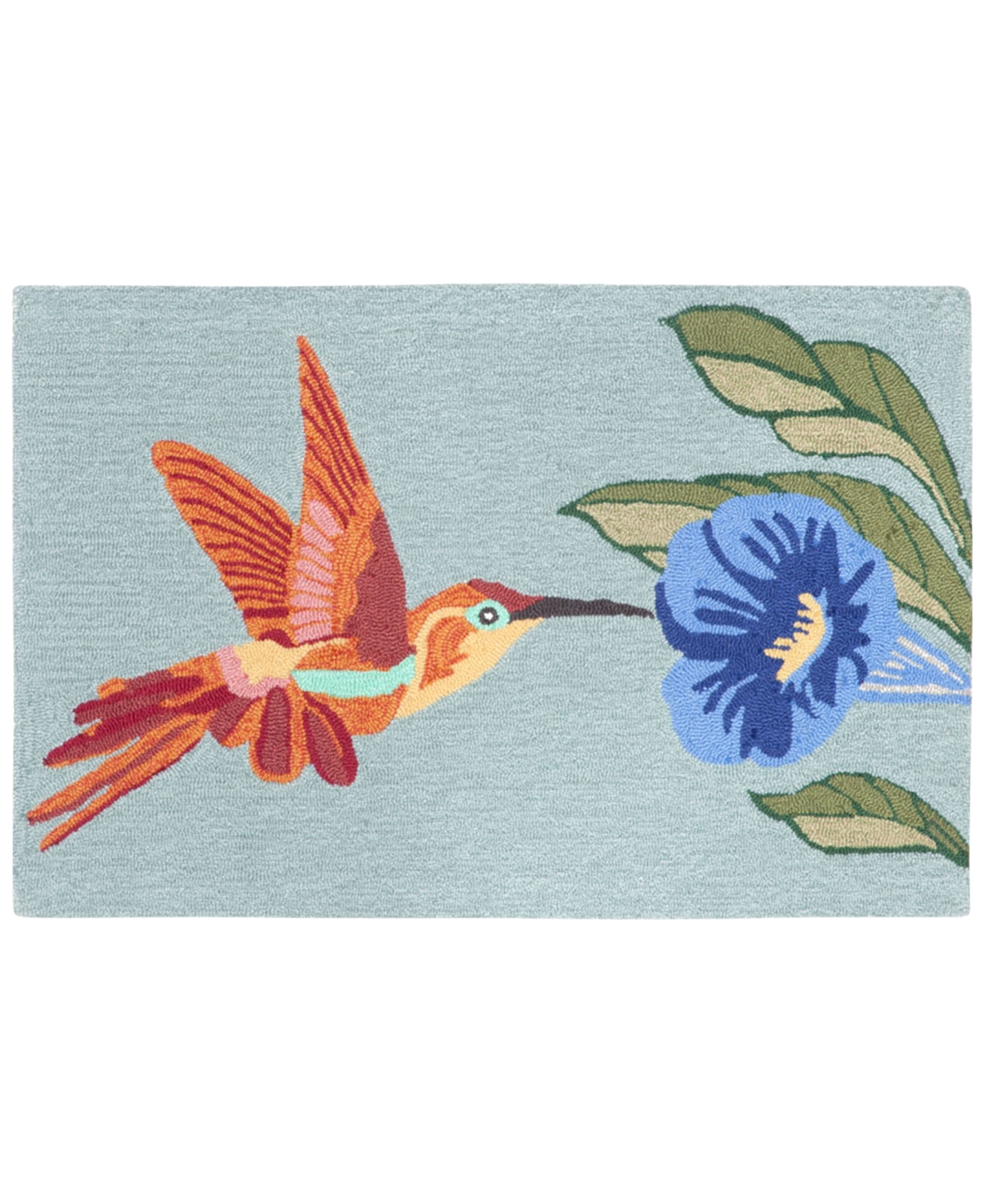 Liora Manne Front Porch Indoor/Outdoor Hummingbird Sky 2 x 3 Area Rug