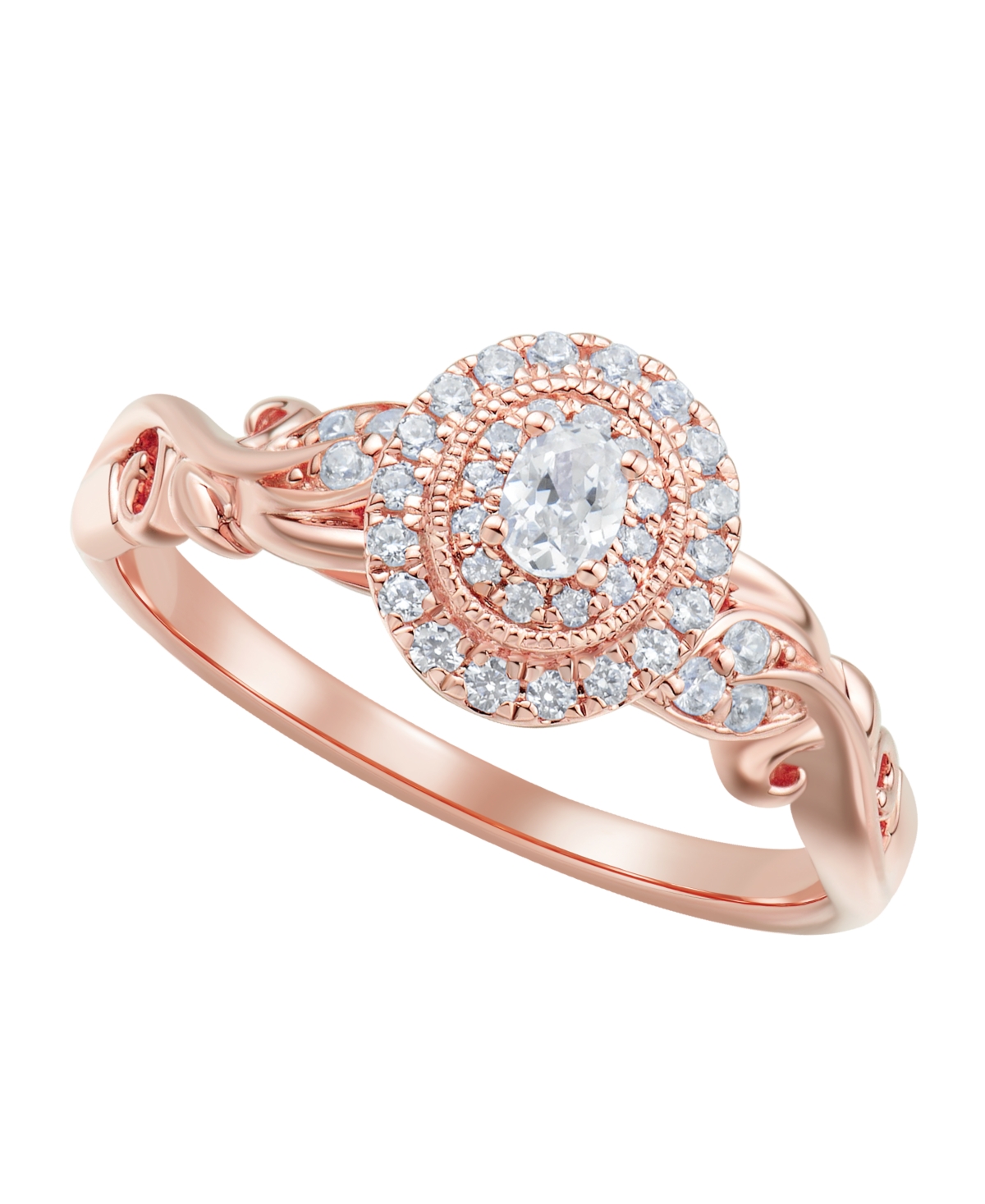 Click here for Macys Diamond Halo Ring (1/3 ct. t.w.) in 14k Rose... prices