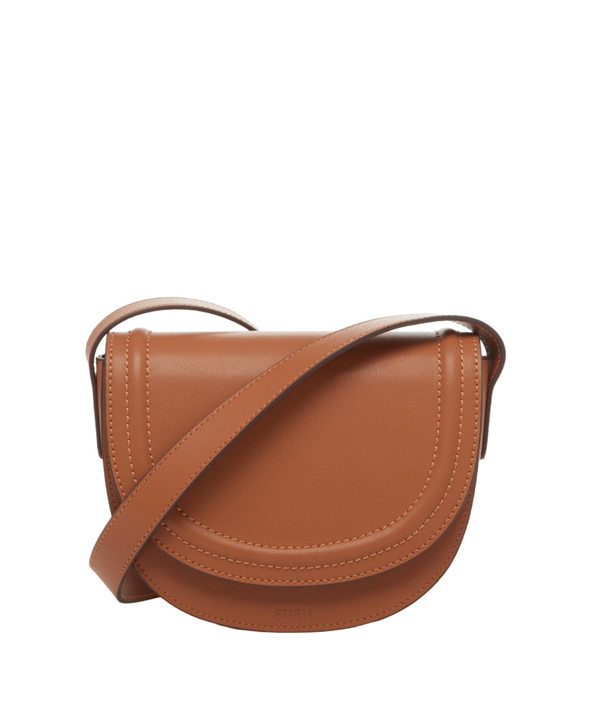 Click here for Small Leather Saddle Crossbody Bag - Brown prices