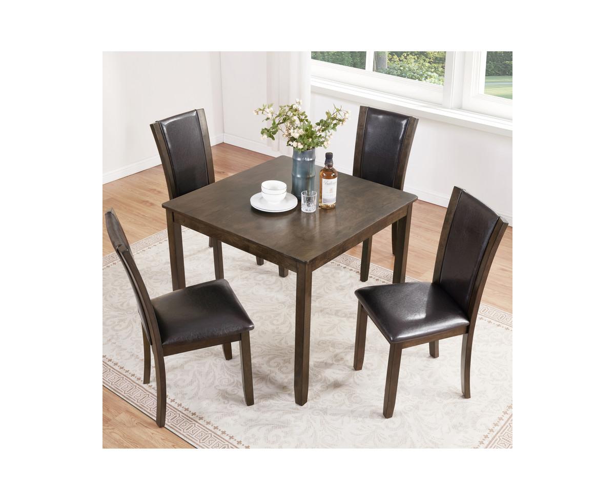 Click here for sumyeg Dark Walnut Farmhouse 5-Piece Dining Set wi... prices