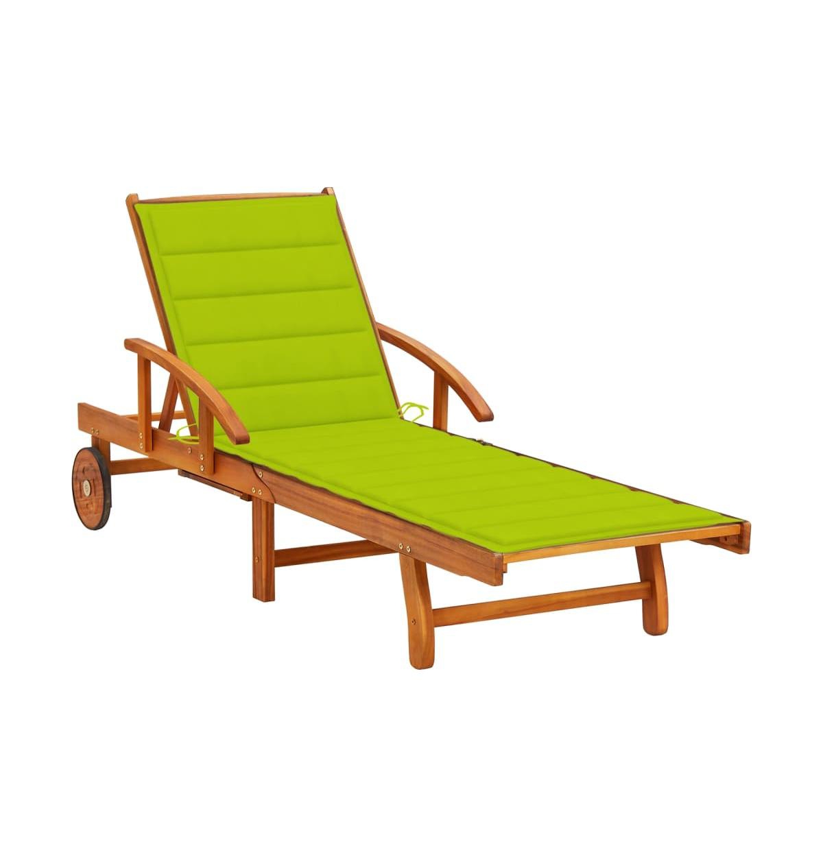 Click here for vidaXL Sunlounger Bright green Solid acacia wood 7... prices
